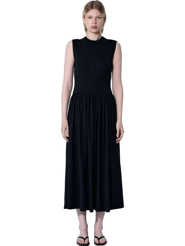 TOTEME Sleeveless Cotton Tee Dress - Black