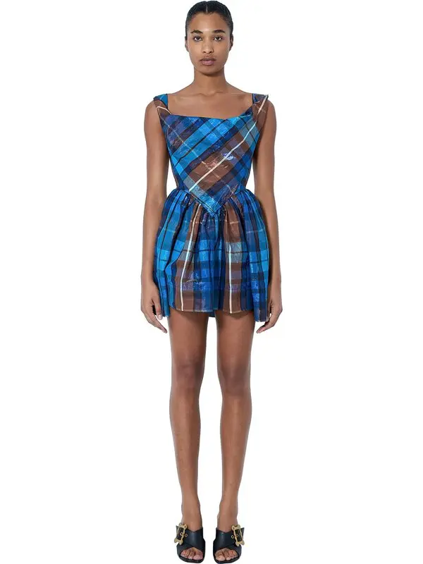 VIVIENNE WESTWOOD Mini Plaid Dress - Blue
