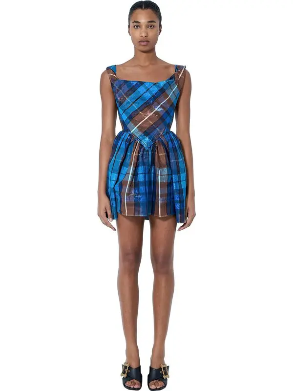 VIVIENNE WESTWOOD Mini Plaid Dress - Blue