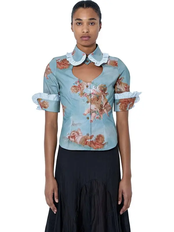 VIVIENNE WESTWOOD Toulouse Frill Shirt - Blue