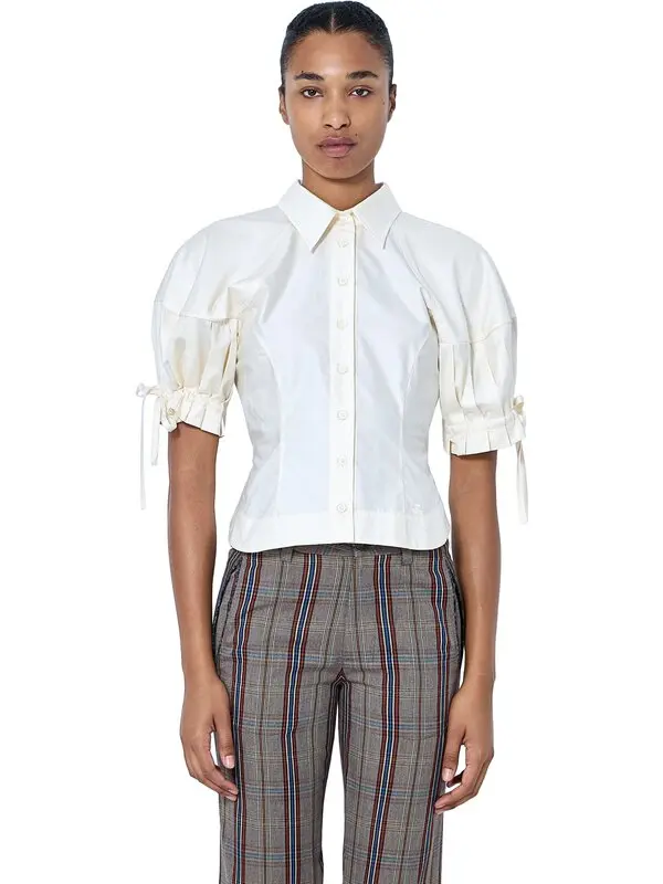 VIVIENNE WESTWOOD Cotton Poplin Shirt With Pleated Sleeves - Multicolor