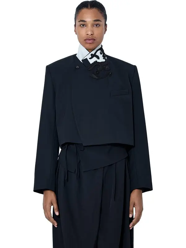 Dries Van Noten Wool Cabardine Blazer - Black