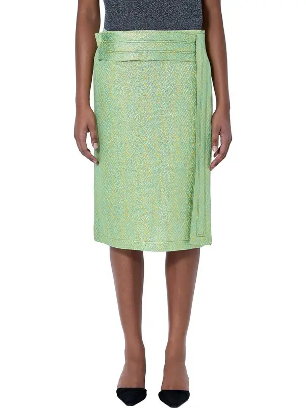 Marni Wrap-effect Midi Skirt - Green