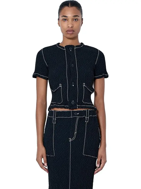 Issey Miyake Wavelet Ensemble Cardigan - Black