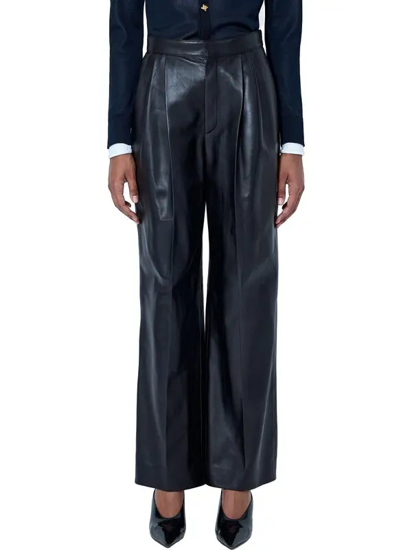 Bottega Veneta Soft Semi Shiny Nappa Trousers - Black
