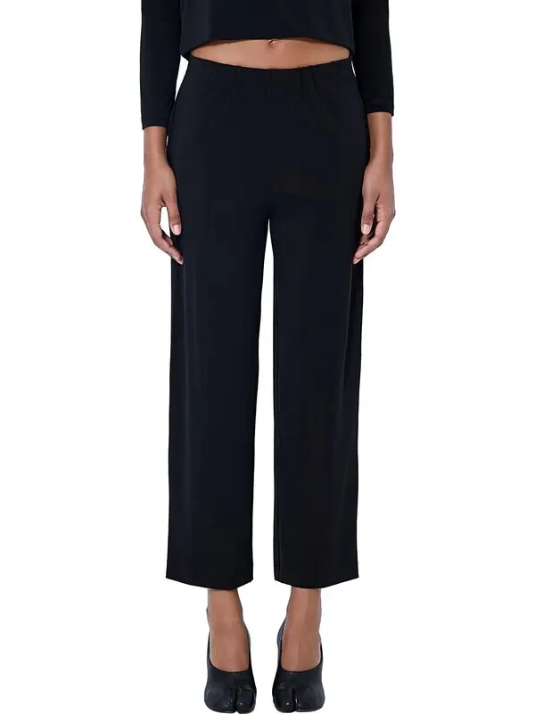 Issey Miyake Mid Rise Elasticated Waist Straight-leg Trousers - Black