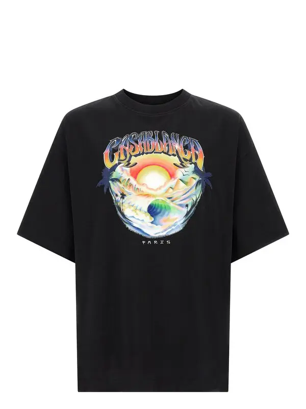 Casablanca Airspray' Print T-shirt - Black