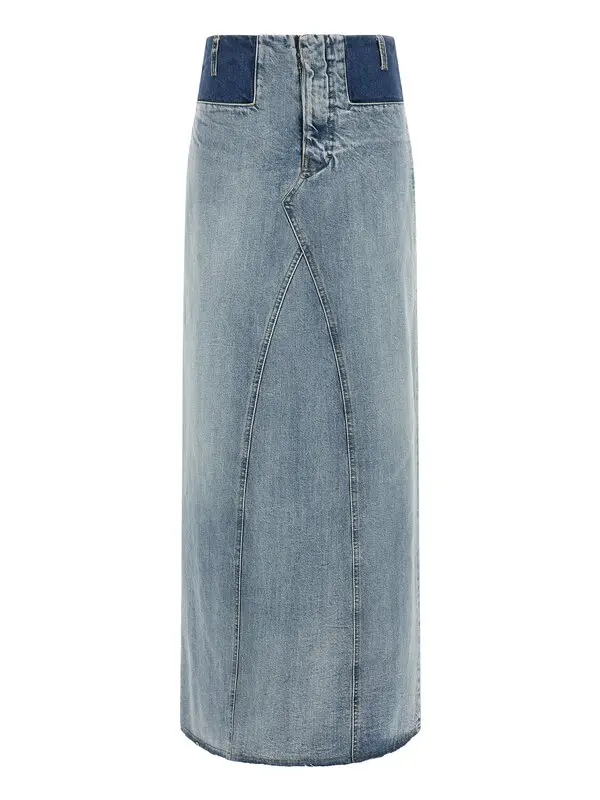 MAISON MARGIELA Memory Of" Deconstructed Denim Maxi Skirt - Blue