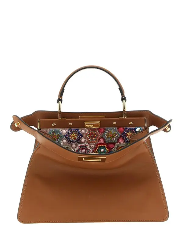 Fendi Peekaboo Iseeu Handbag In Smooth Calf Leather - Brown