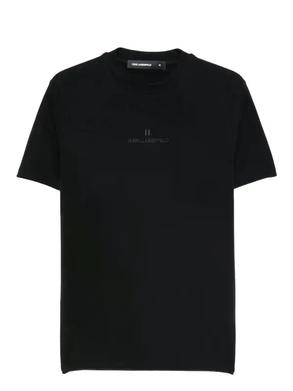 Karl Lagerfeld Logo-embroidered T-shirt - Black