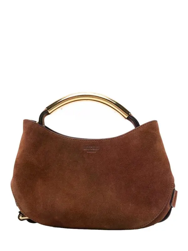 Moschino Suede Logo Detail Tote Bag - Brown