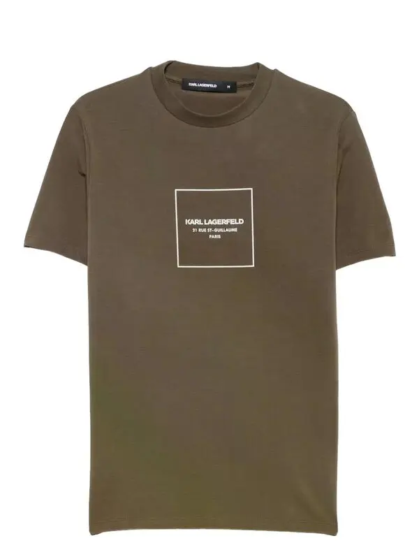 Karl Lagerfeld Logo-print Crew-neck Cotton T-shirt - Green
