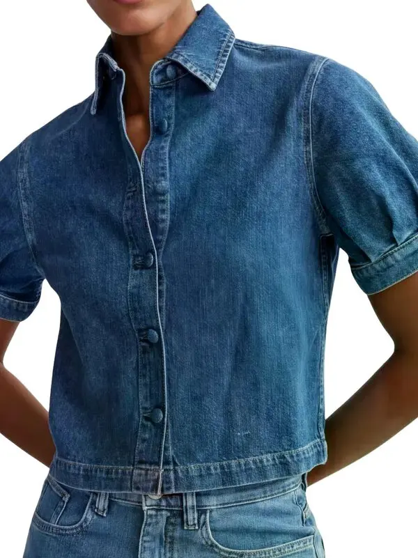 DL1961 Montauk Puff-sleeved Denim Shirt - Blue