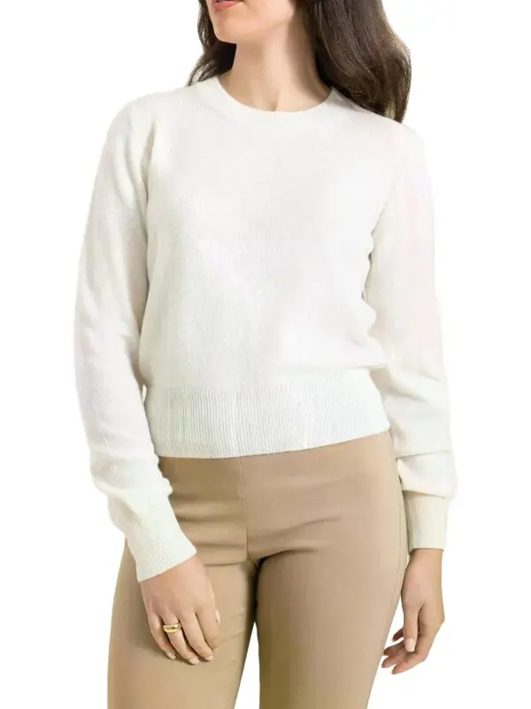 Misha Collection Cashmere Crew Neck Sweater - Neutrals