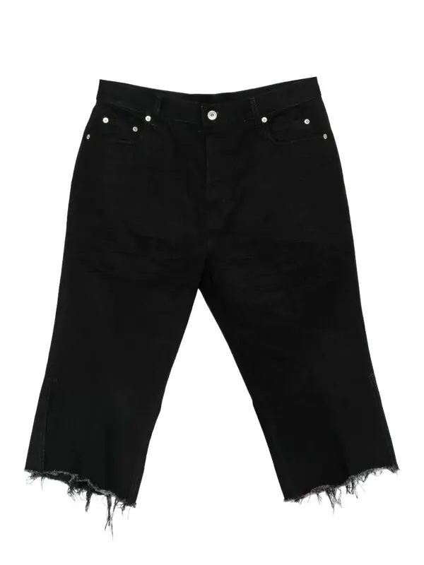 Rick Owens Cropped Raw-cut Jeans - Black