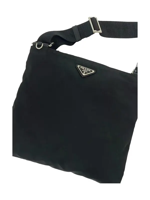 Prada Tessuto Zip Top Crossbody Bag - Black