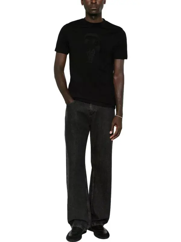 Karl Lagerfeld Ikonik Embroidered T-shirt - Black