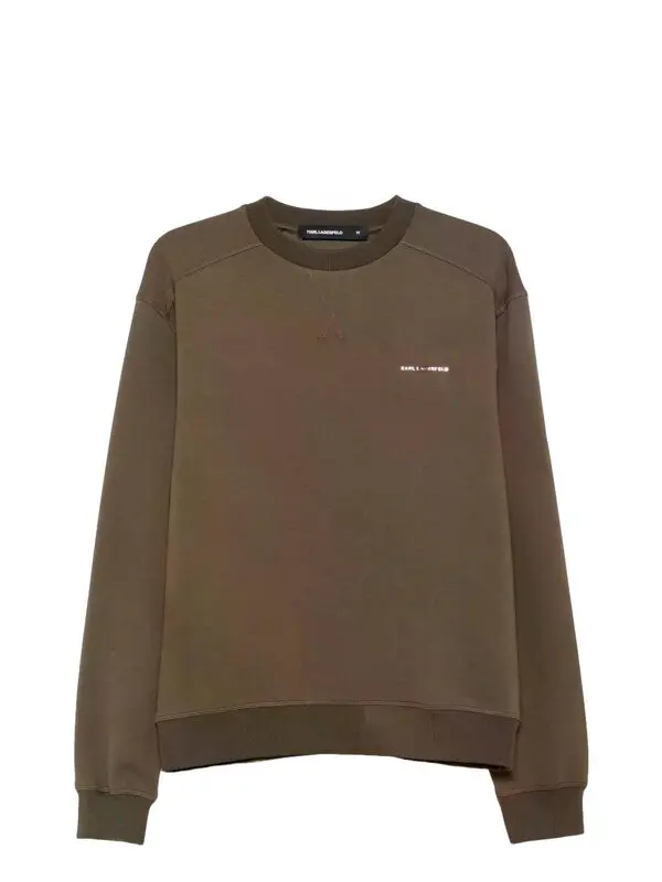 Karl Lagerfeld Logo-print Crew-neck Sweatshirt - Brown