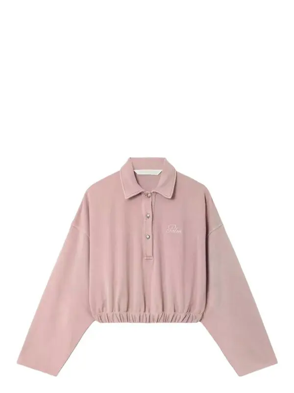 Palm Angels Palm Sway Cropped Long-sleeve Polo - Pink