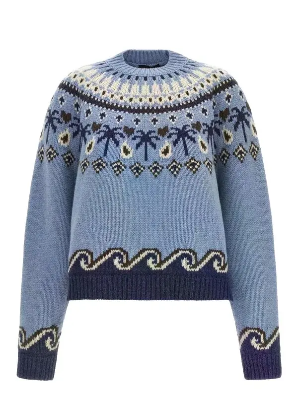 Alanui Jacquard-knit Sweater - Blue