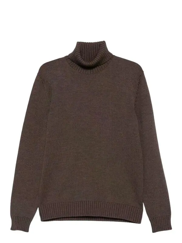 ZANONE Roll Neck Knitted Sweater - Brown