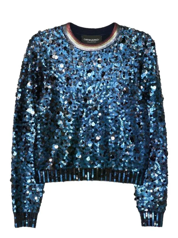 Cynthia Rowley Sequin Embellished Sweater - Blue