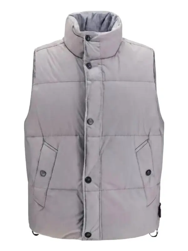 Stone Island Crinkle Reps Ny Quilted Padded Gilet - Grey