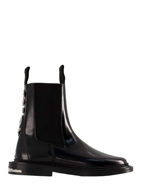 TOGA VIRILIS Stud-embellished Leather Ankle Boots - Black