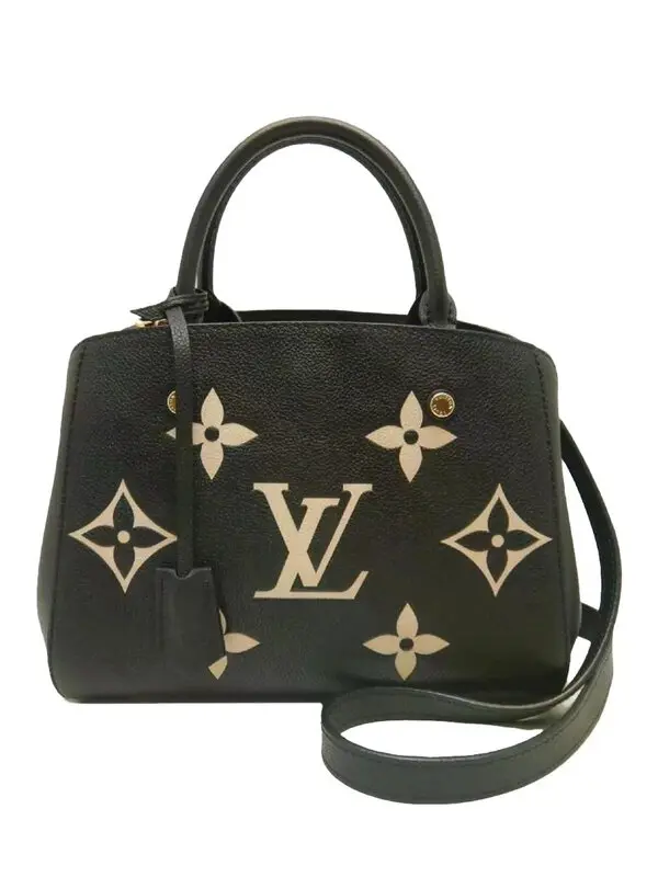 LOUIS VUITTON Bicolor Monogram Empreinte Giant Montaigne Bb Satchel - Black