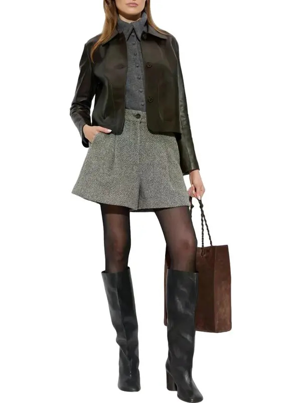 ARMA Button-up Leather Jacket - Brown