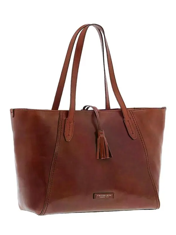 THE BRIDGE Florentin Tassel Detail Leather Tote Bag - Brown