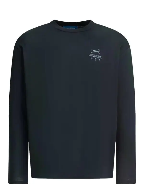 WANDERLUST X Vietti Logo-print Long-sleeve T-shirt - Blue