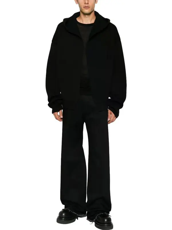 Rick Owens Geth Raw-cut Wide-leg Jeans - Black