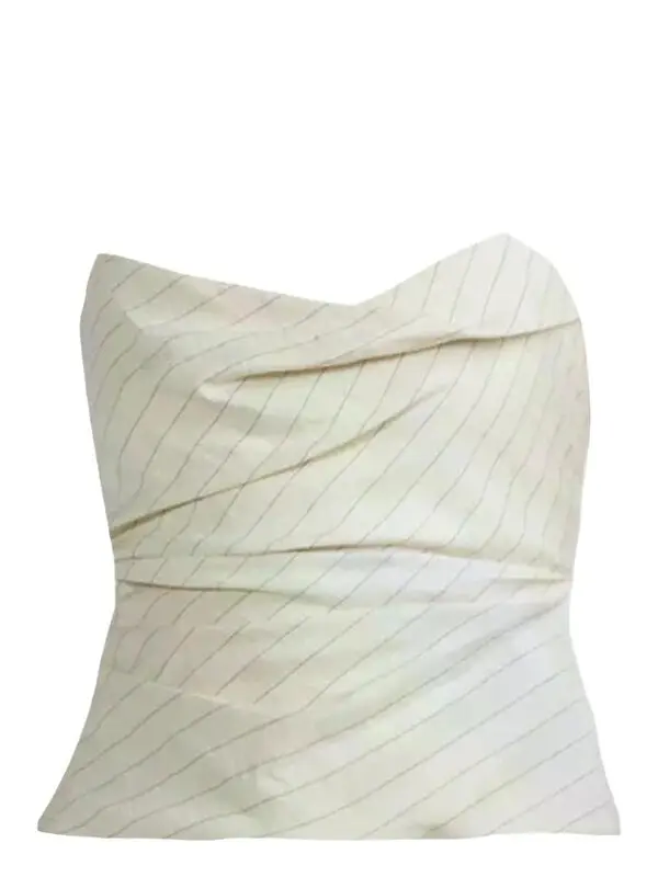 THE SEI Striped Cowl Neck Blouse - Neutrals