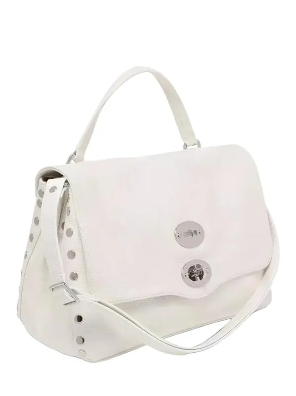 ZANELLATO Small Postina Stud-embellished Leather Tote Bag - White