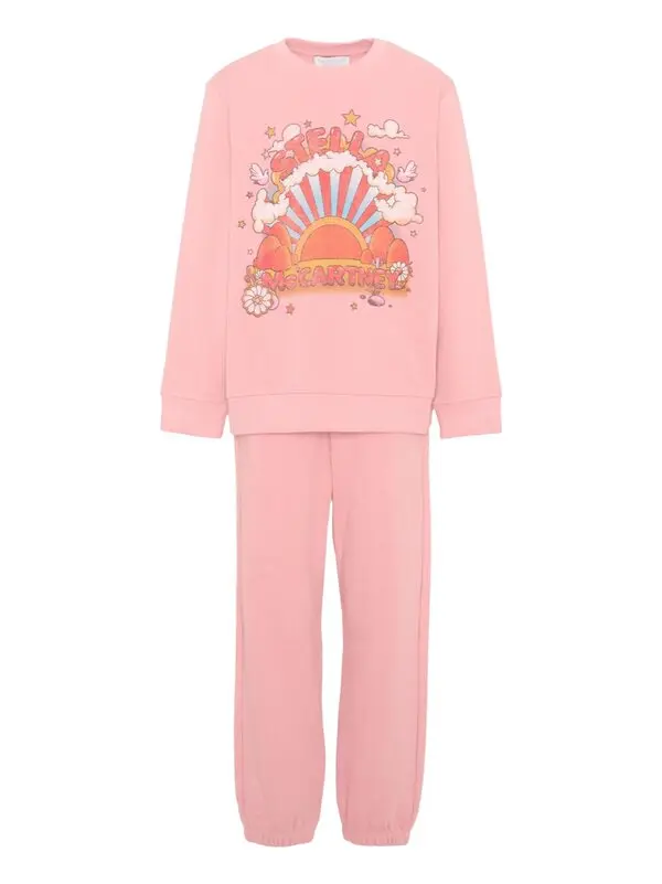 Stella McCartney Sweatshirt And Sweatpants Set With Graphic Detail - Pink