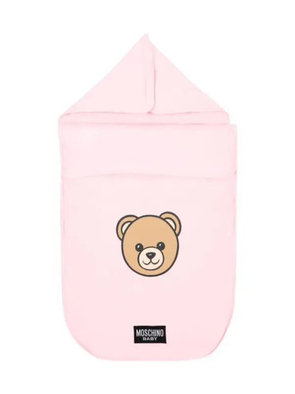 Moschino Teddy Bear Print Sleeping Bag - Pink