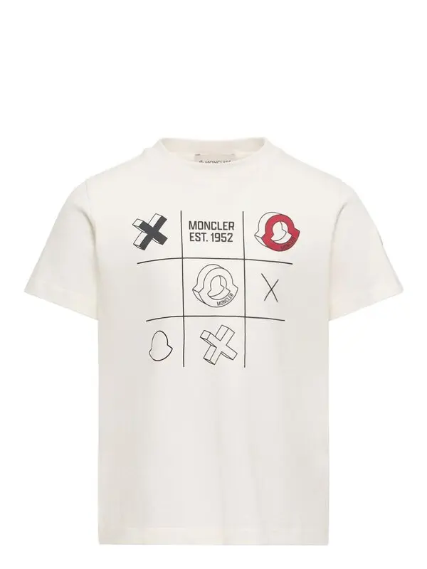 Moncler Tic Tac Toe Print Jersey T-shirt - White