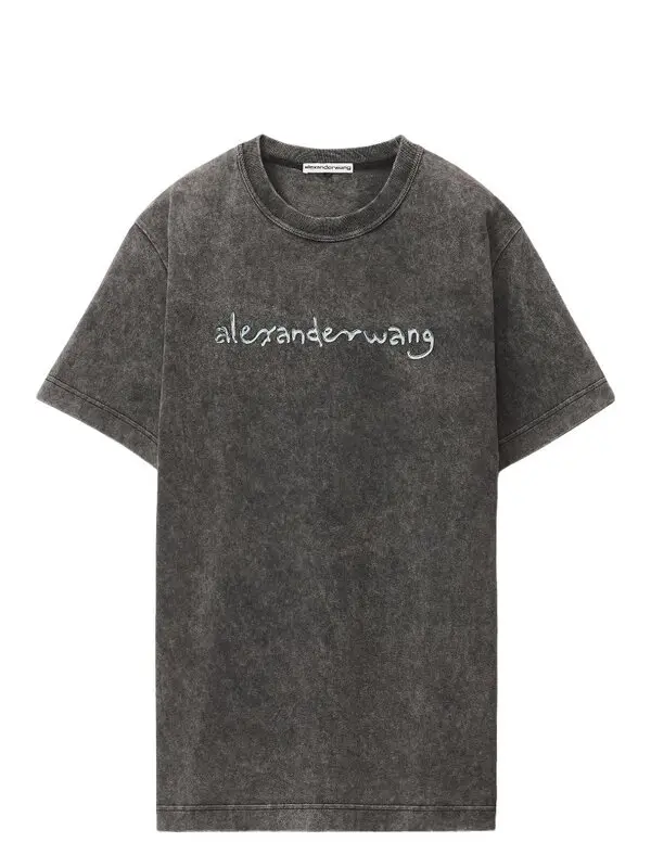 Alexander Wang Distressed Logo T-shirt - Black
