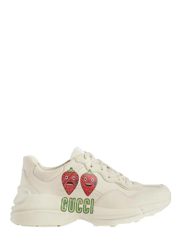 Gucci Rhyton Strawberry Print Sneakers - White
