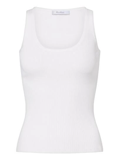 Max Mara Ribbed-knit Tank Top - White