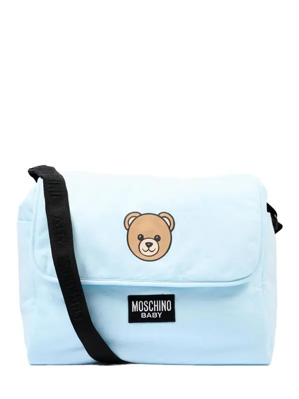 Moschino Teddy Bear Print Diaper Bag - Light Blue