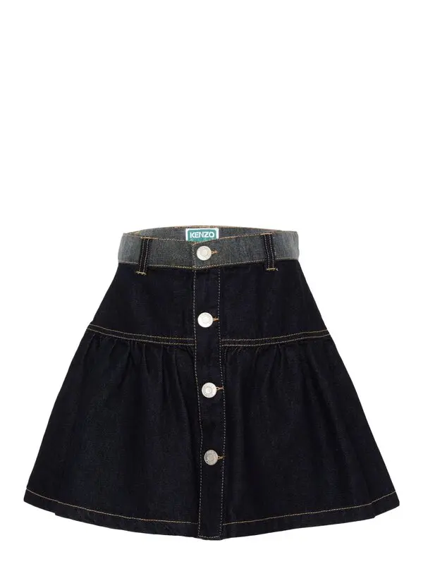 Kenzo Button-up Denim Skirt - Denim Blue