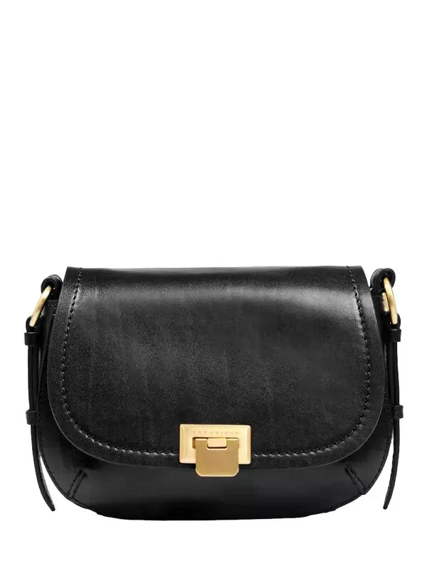 THE BRIDGE Federica Leather Flap-top Crossbody Bag - Black