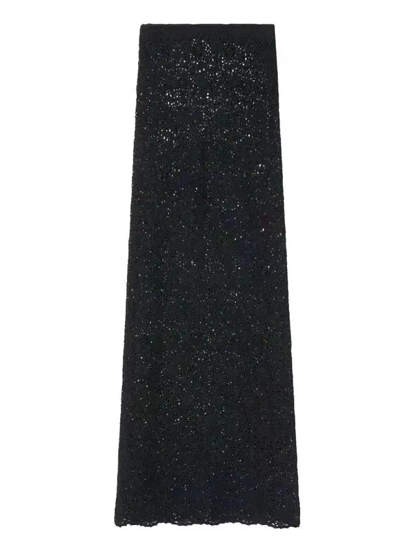 NILI LOTAN Nika Knitted Maxi Skirt - Black