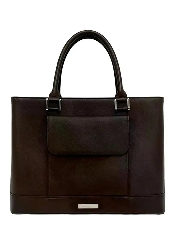 Burberry Leather Tote Bag - Brown