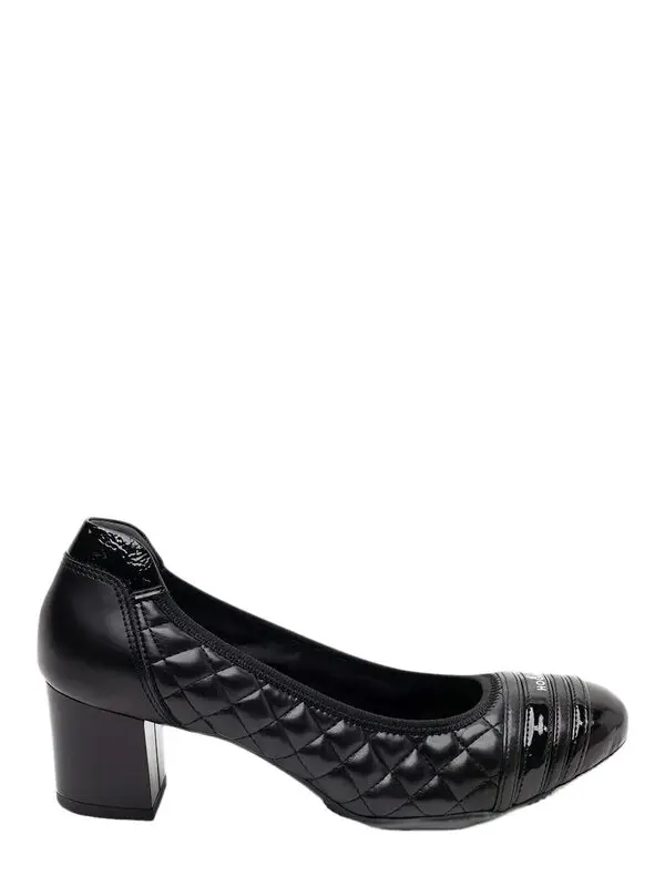Hogan Quilted Leather Heeled Pumps - Black