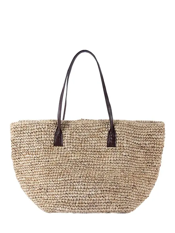 JELAVU Wade Oversized Woven Tote Bag - Brown