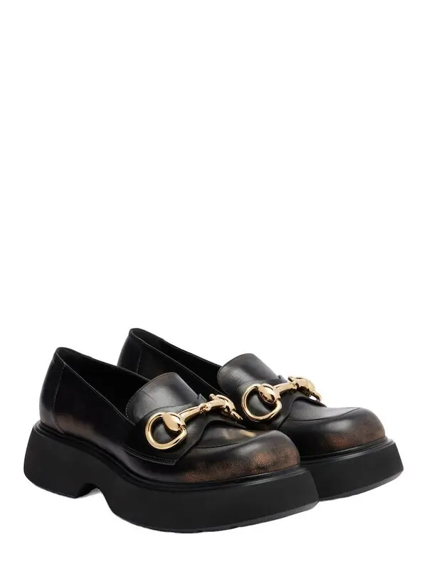 Gucci Horsebit Leather Loafers - Black