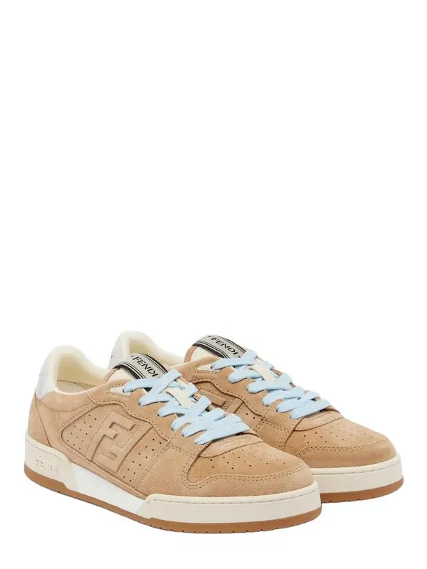 Fendi Match Suede Sneakers - Beige